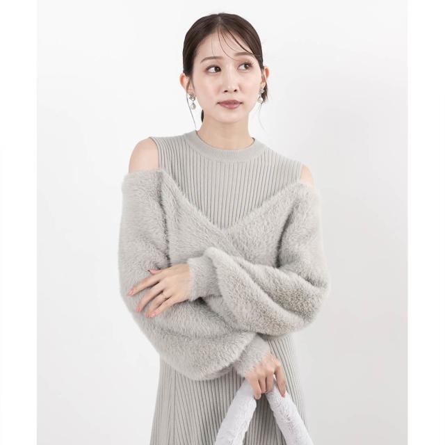 ランダ（RANDA）/＜24秋冬新作＞フェザードッキングニットワンピースの