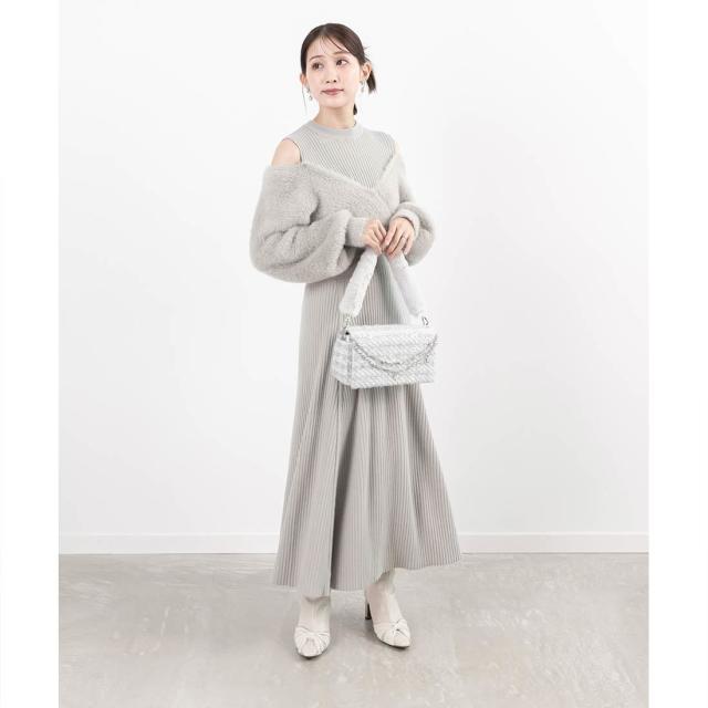 ランダ（RANDA）/＜24秋冬新作＞フェザードッキングニットワンピースの