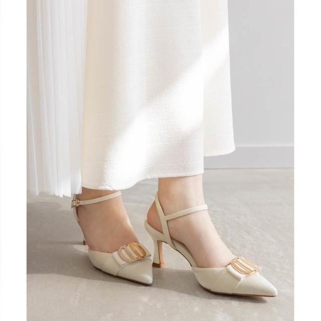 ランダ（RANDA）/【22．5−25．5】ビジューパーツストラップパンプス