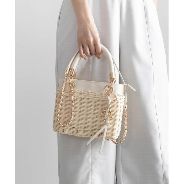 ランダ（RANDA）/2WAY ラタンスクエアハンドバッグ