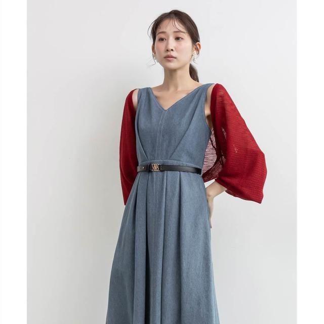 ランダ（RANDA）/タックフレアデニムワンピース