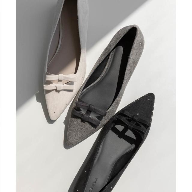 ランダ（RANDA）/＜25秋冬新作＞【22−26】ミニリボンフラットパンプス