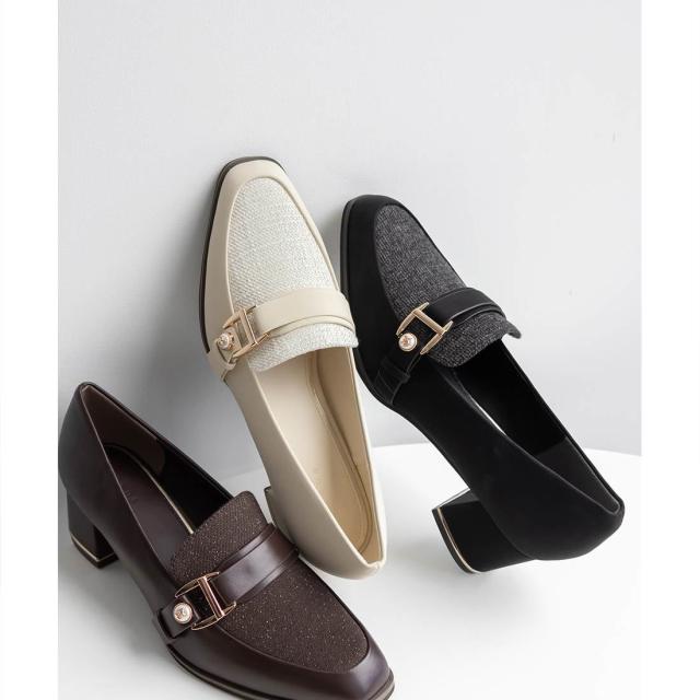 ランダ（RANDA）/＜25秋冬新作＞【22．5−25．5】パールバックルヒールアップローファー