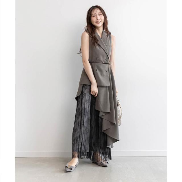 ランダ（RANDA）/＜25秋冬新作＞【4サイズ展開】レースプリーツドッキングレイヤードワンピース