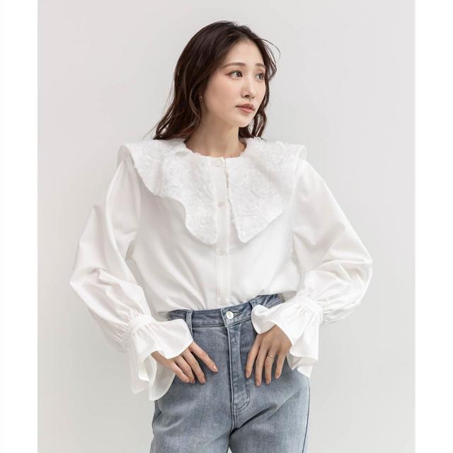 ランダ（RANDA）/＜25秋冬新作＞3Dフラワービッグカラーブラウス