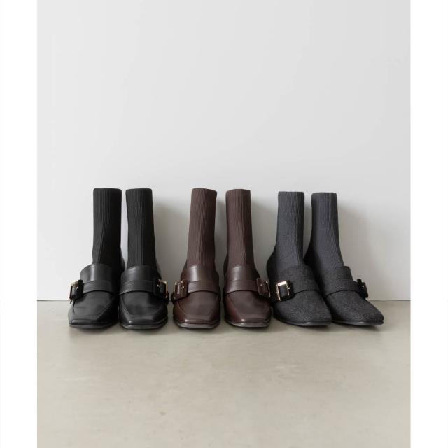 ランダ（RANDA）/＜25秋冬新作＞【22．5−25．5】バックルベルトニットドッキングブーツ