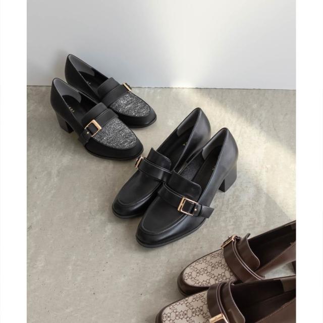 ランダ（RANDA）/＜25秋冬新作＞【22．5−25．5】ギボシバックルヒールアップローファー