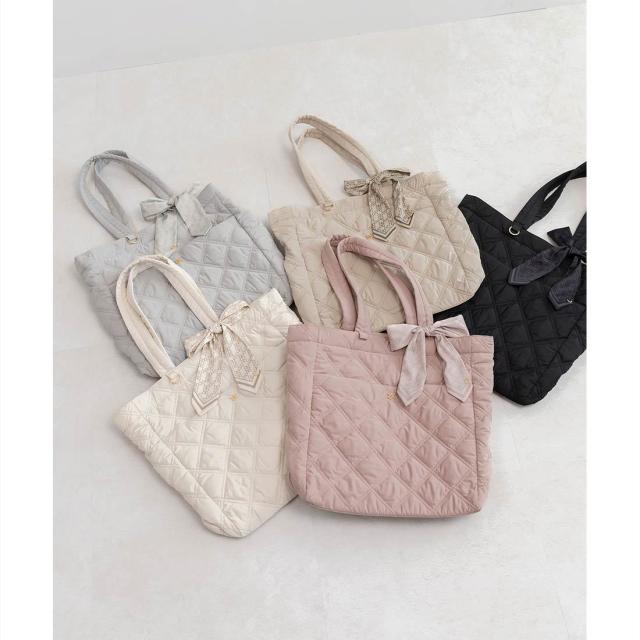 ランダ（RANDA）/＜25秋冬新作＞【A4対応】2WAY リボンキルティングトートバッグ