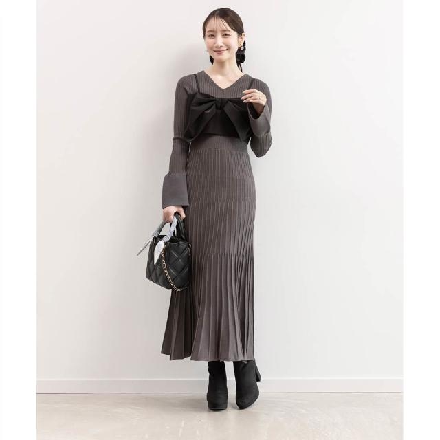 ランダ（RANDA）/＜25秋冬新作＞マルチウェイリボンビスチェセットニットワンピース