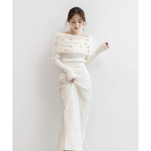 NEW】ランダ（RANDA）/＜25秋冬新作＞ビジューシャギーオフショルダー