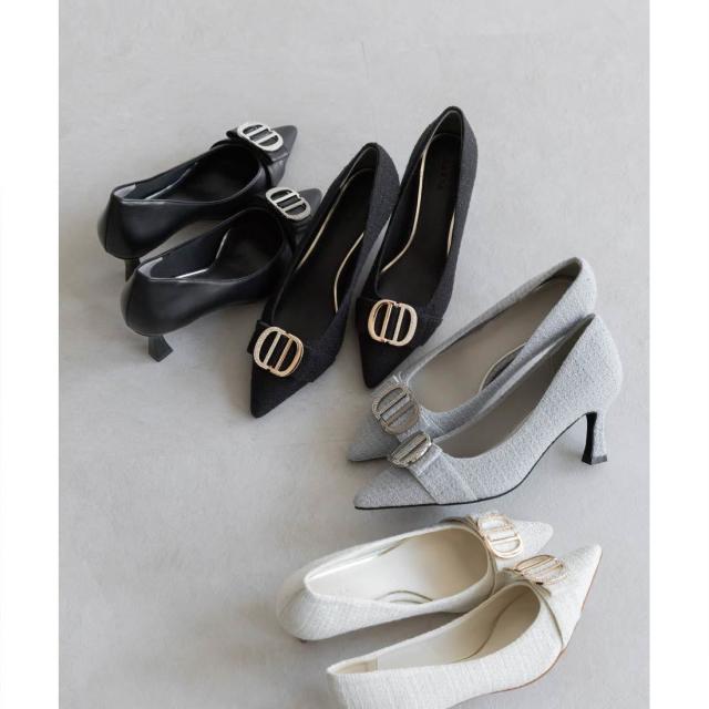 ランダ（RANDA）/＜25秋冬新作＞【22−25．5】ビジューメタルパーツポインテッドトゥパンプス