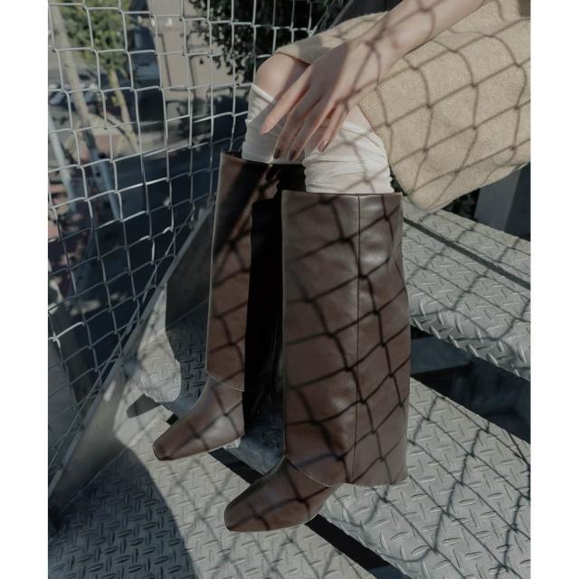 ランダ（RANDA）/＜25秋冬新作＞【22．5−25．5】晴雨兼用 スクエアトゥゲートルロングブーツ