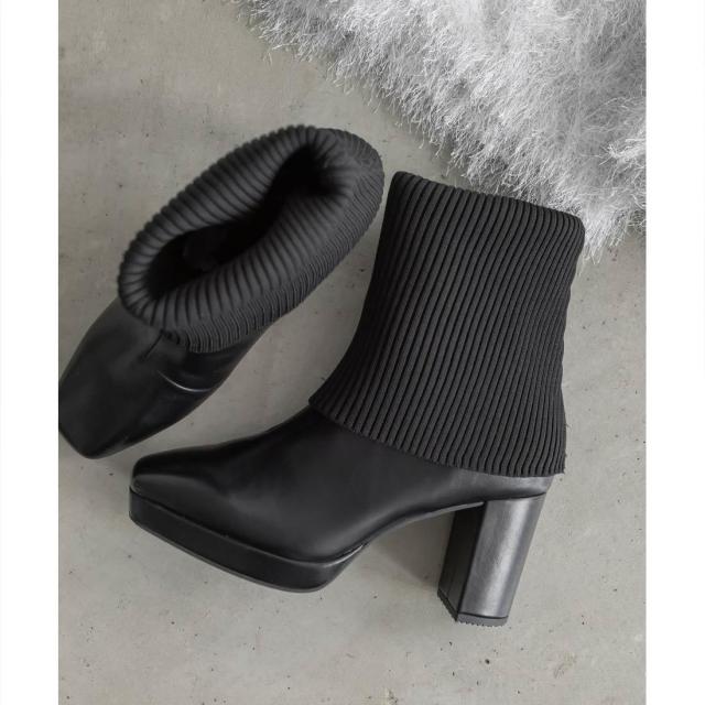 ランダ（RANDA）/＜25秋冬新作＞【22．5−25．5】2WAY ニットカバーショートブーツ