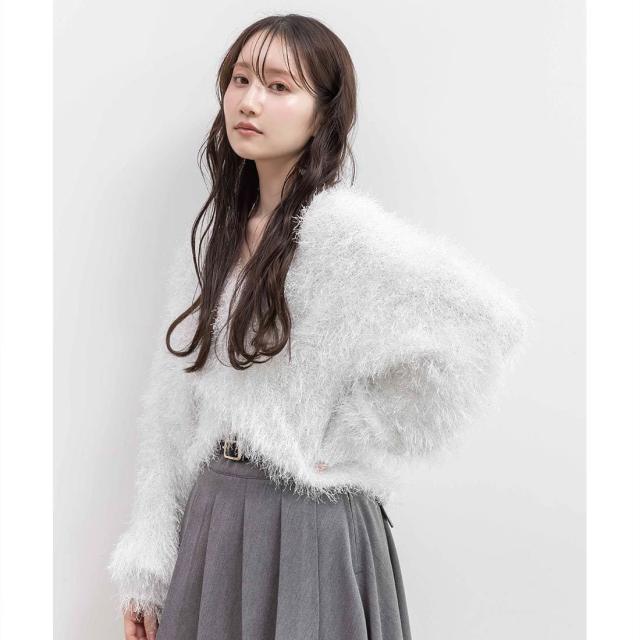 ランダ（RANDA）/＜25秋冬新作＞ラメシャギーカシュクールニット