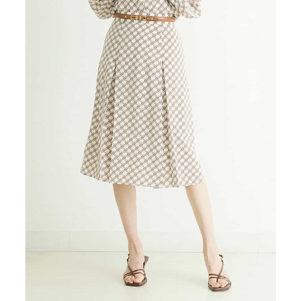 ミッシェルクラン/【セットアップ対応/洗える】モノグラムプリーツスカート