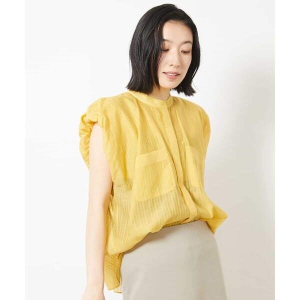 ミッシェルクラン（MICHEL ）/シアーストライプブラウス