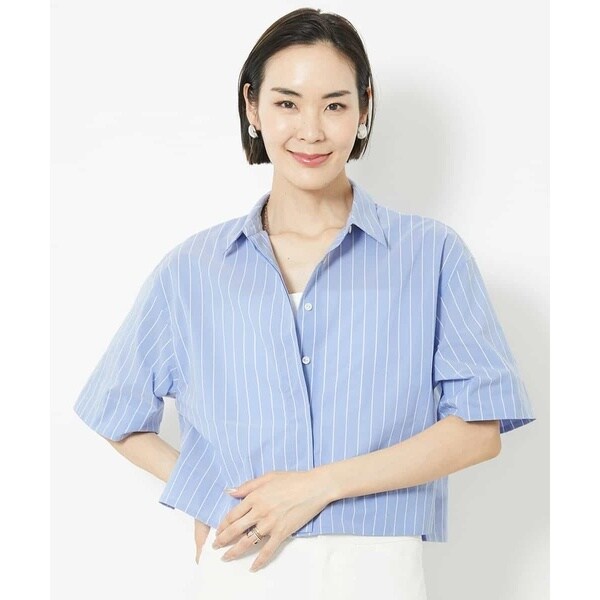 ミッシェルクラン（MICHEL ）/ストライプコンパクトシャツブラウス