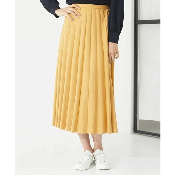 ミッシェルクラン（MICHEL ）/スエード調プリーツスカート