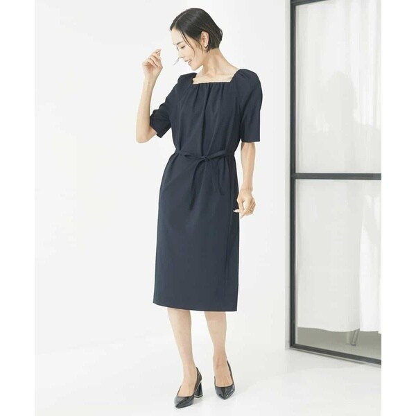 ミッシェルクラン（MICHEL ）/ストレッチスクエアネックワンピース(セットアップ対応)