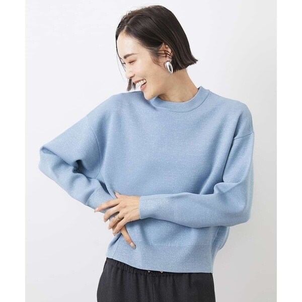 ミッシェルクラン（MICHEL ）/ラメクルーネックニット