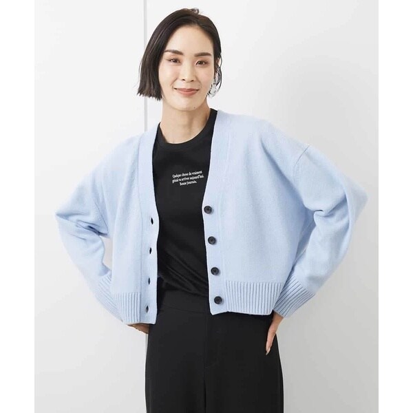 ミッシェルクラン（MICHEL ）/ラムウールVネックカーディガン