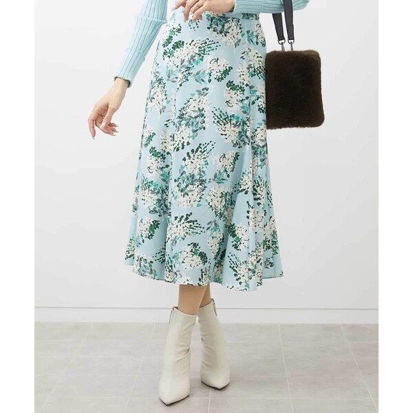 ミッシェルクラン（MICHEL ）/フラワープリントフレアスカート(セットアップ対応)
