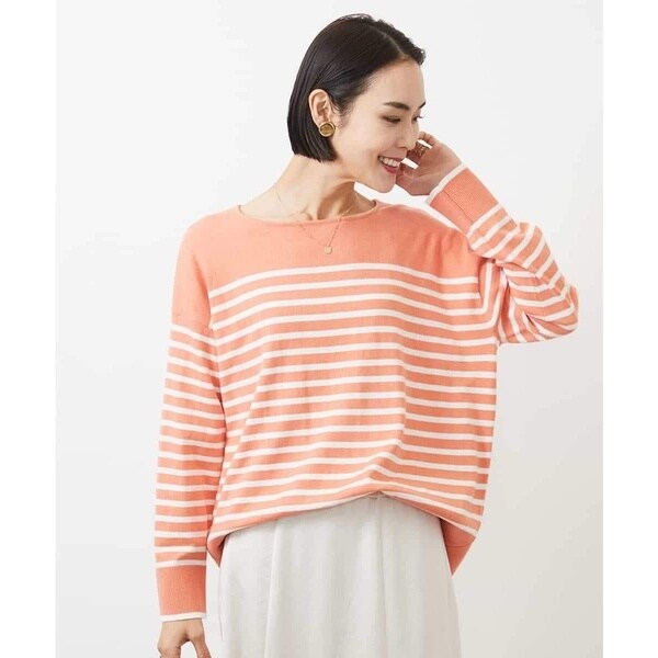 ミッシェルクラン（MICHEL ）/パネルボーダーニットプルオーバー