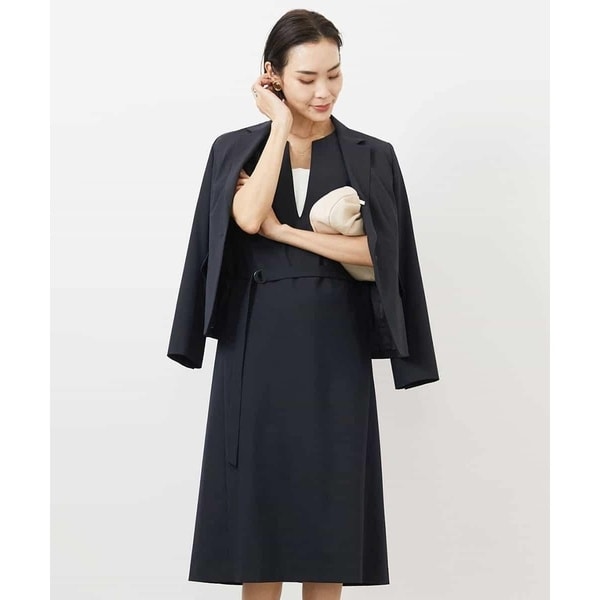 ミッシェルクラン（MICHEL ）/キーネックノースリーブワンピース(セットアップ対応)