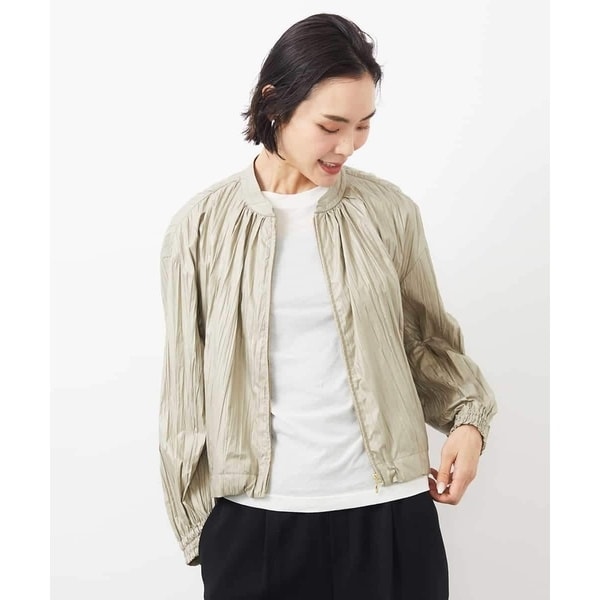 ミッシェルクラン（MICHEL ）/［セットアップ対応］クラッシュレザーライクノーカラーブルゾン