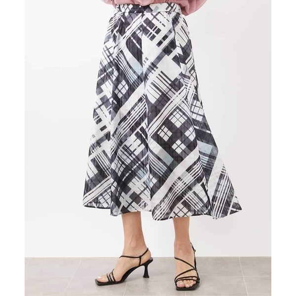 ミッシェルクラン（MICHEL ）/［オリジナルプリント］シアーチェックスカート