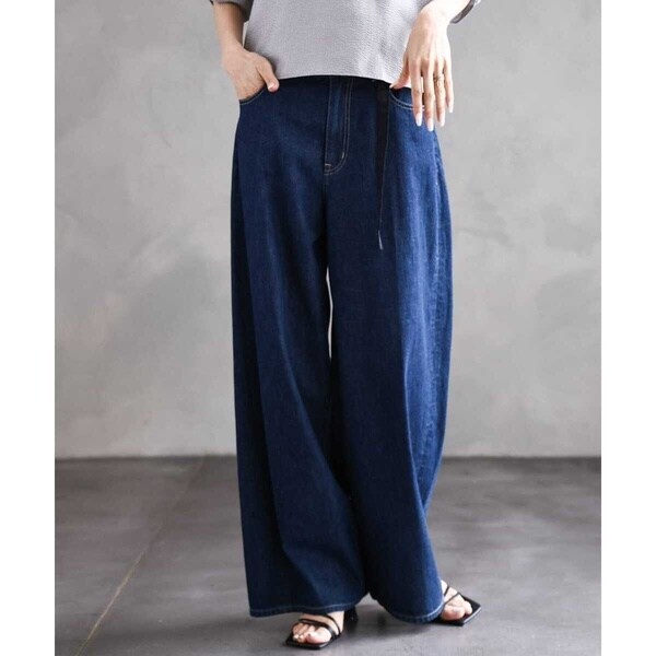 ミッシェルクラン（MICHEL ）/[セットアップ対応]デニムワイドパンツ
