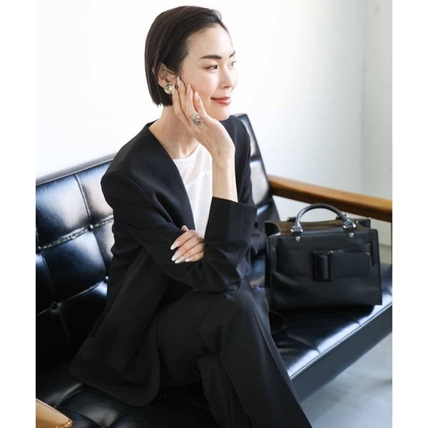 ミッシェルクラン（MICHEL ）/[接触冷感]ノーカラージャケット(セットアップ対応)