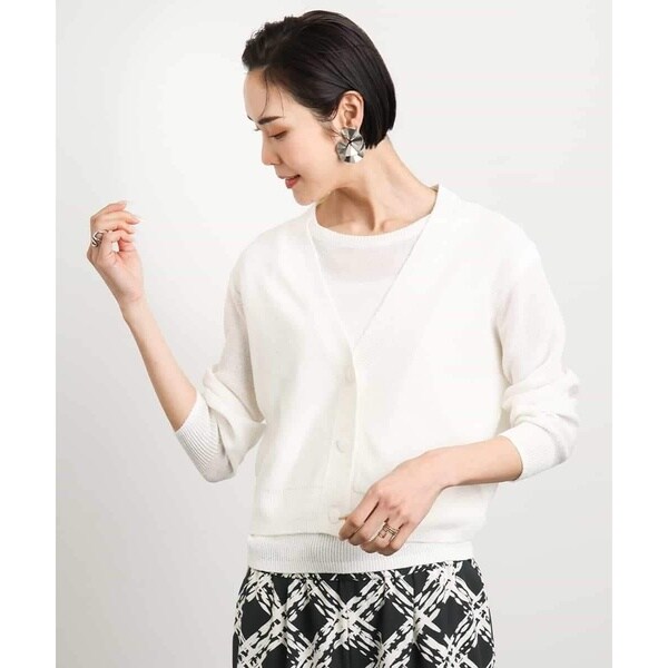 ミッシェルクラン（MICHEL ）/[アンサンブル対応]スパンコールVネックカーディガン