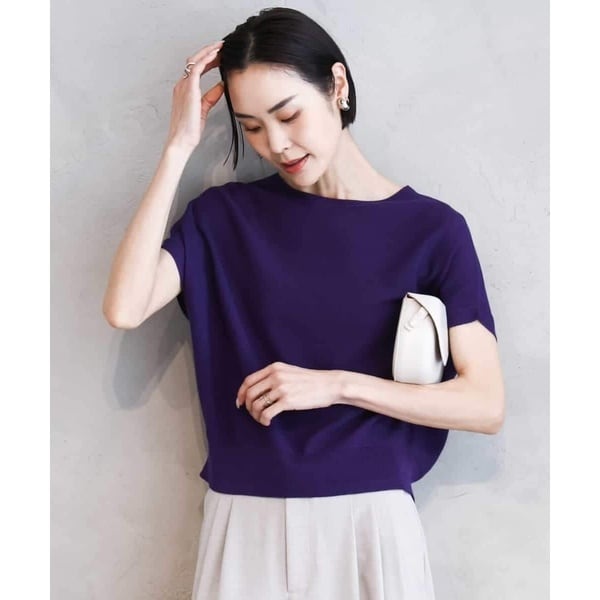 ミッシェルクラン（MICHEL ）/ホールガーメント(R)フレンチスリーブニット(WEB限定カラーあり)