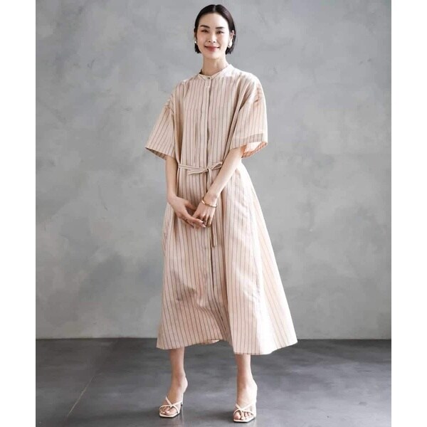 ミッシェルクラン（MICHEL ）/ストライプ柄ダブルポケットワンピース