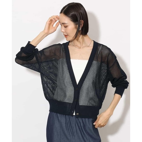ミッシェルクラン（MICHEL ）/[ホールガーメント]メッシュカーディガン