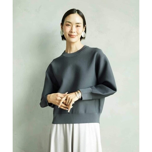 ミッシェルクラン（MICHEL ）/スウェットライクニットプルオーバー