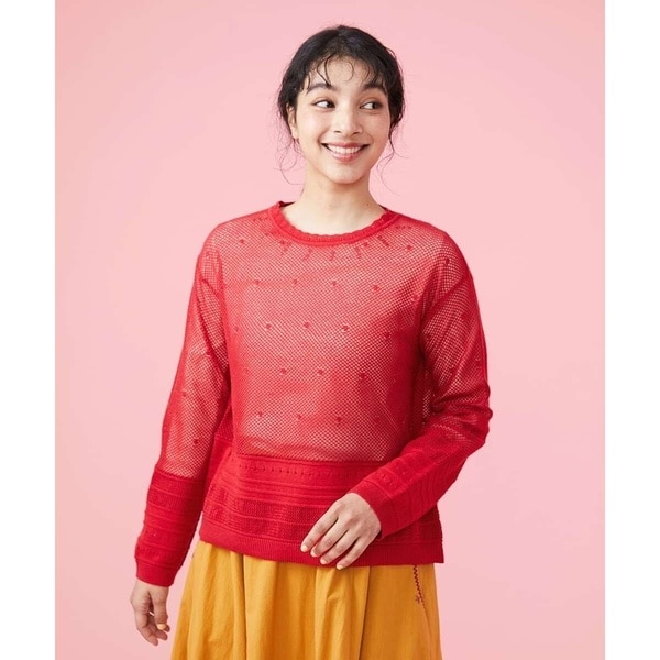 ホコモモラ（JOCOMOMOLA）/メッシュニットプルオーバー