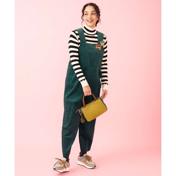 ホコモモラ（JOCOMOMOLA）/シャーリングコーデュロイ オーバーオール