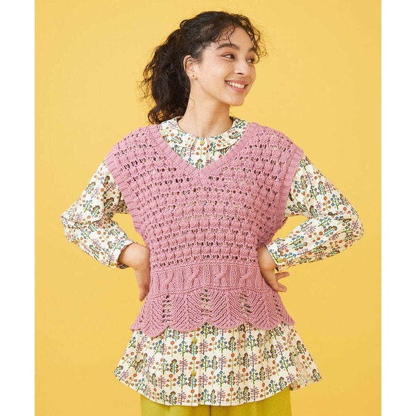 ホコモモラ（JOCOMOMOLA）/Varios tejer 透かし編みニットベスト