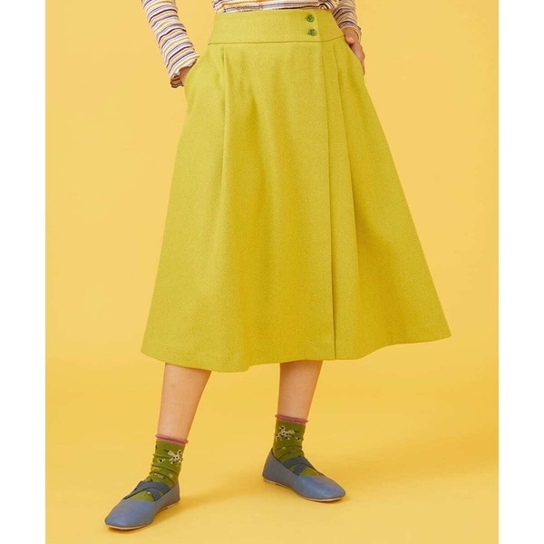 ホコモモラ（JOCOMOMOLA）/先染めカルゼ ラップ風スカート