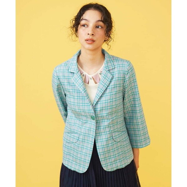 ホコモモラ（JOCOMOMOLA）/チェックジャカードジャケット