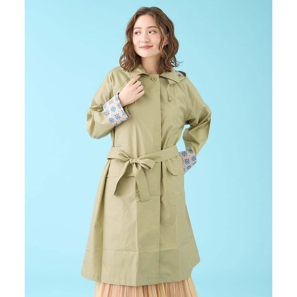 ホコモモラ（JOCOMOMOLA）/プリント切り替えフード付きレインコート