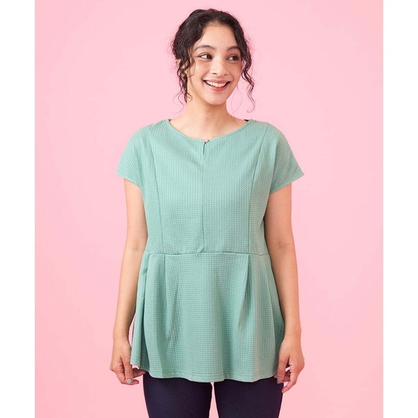 ホコモモラ（JOCOMOMOLA）/Sombra チェックペプラムカットソー