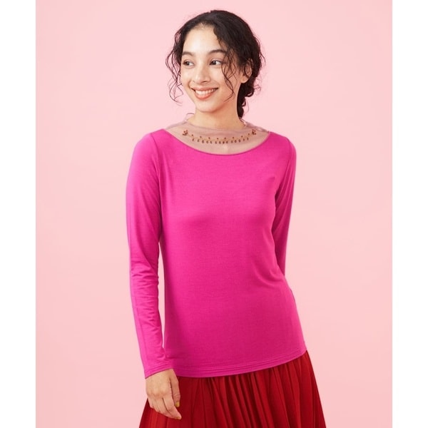 ホコモモラ（JOCOMOMOLA）/レーヨンベア天 チュールドッキングカットソー