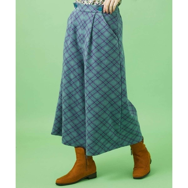 ホコモモラ（JOCOMOMOLA）/Cruzar バイアスチェックワイドパンツ