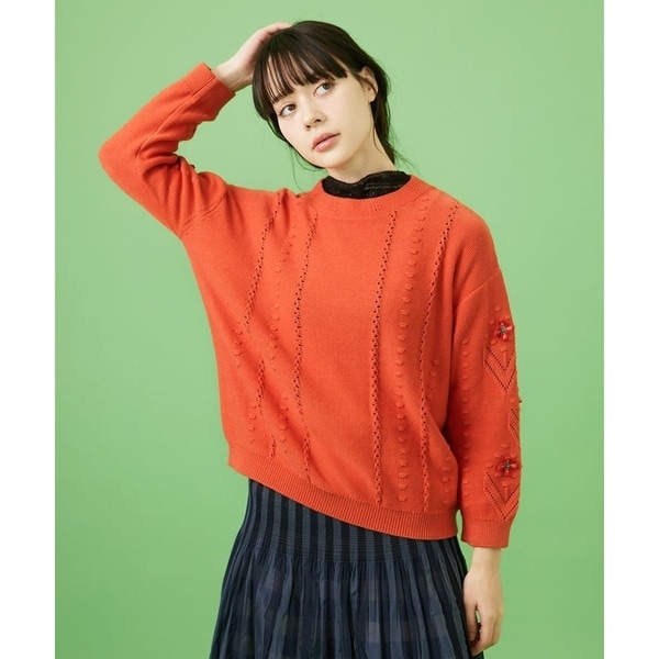 ホコモモラ（JOCOMOMOLA）/Planta フラワークロッシェニットプルオーバー