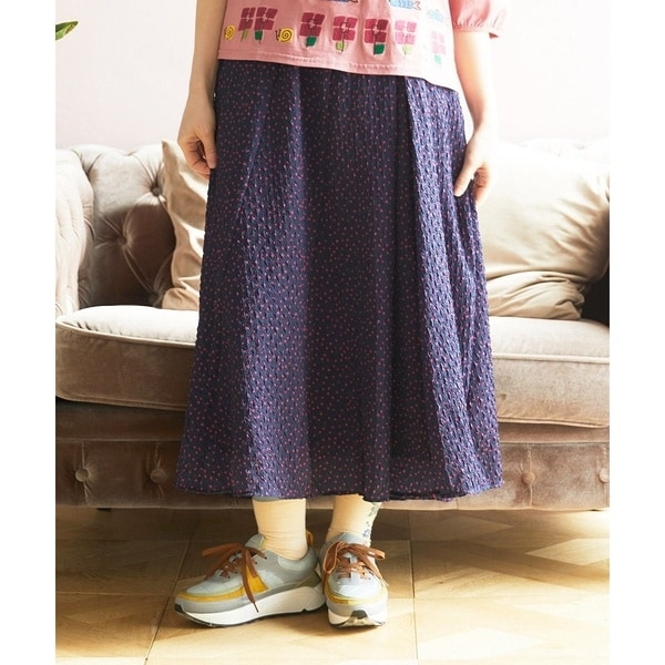 ホコモモラ（JOCOMOMOLA）/エンボスドットフレアスカート