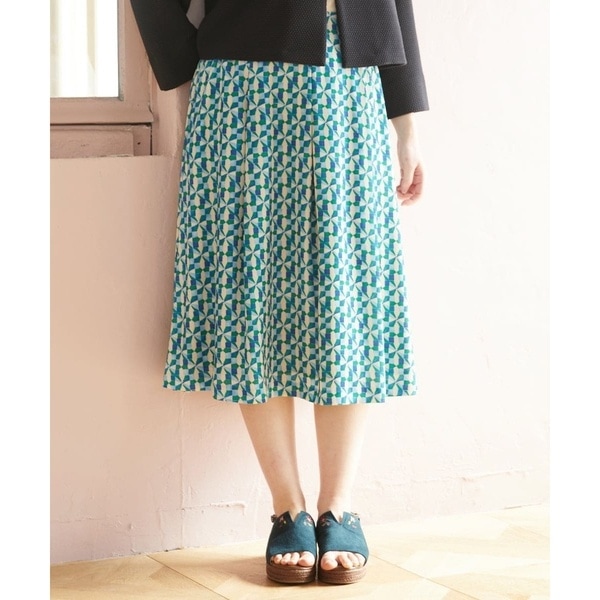 ホコモモラ（JOCOMOMOLA）/Rojo carmin プリントフレアスカート