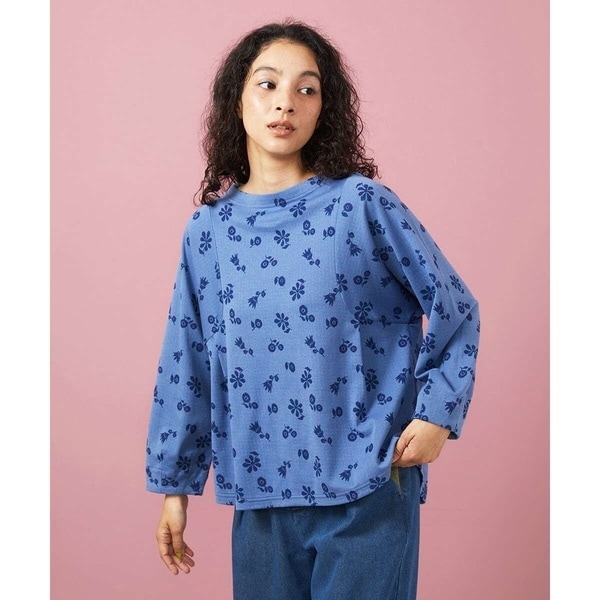 ホコモモラ（JOCOMOMOLA）/Flor de baile フラワーチェックジャカードカットソー